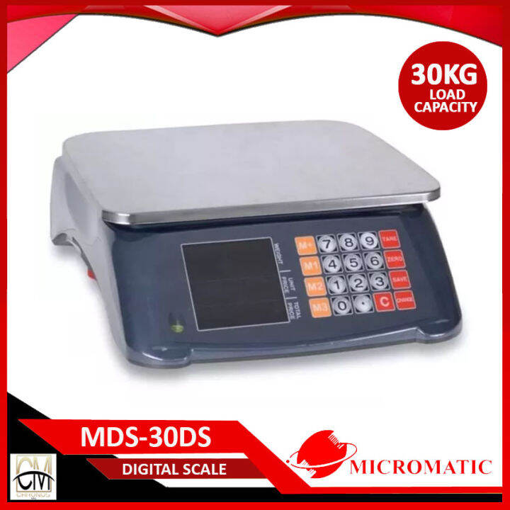 CHRONOS Micromatic MDS-30DS 30kg Stainless Rechargeable Digital Scale ...