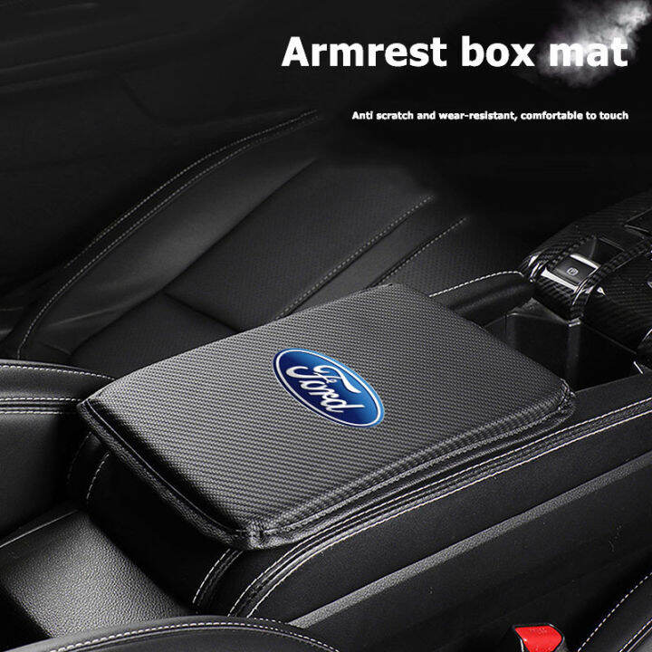 Car mounted carbon fiber armrest protective pad suitable for Ford ...