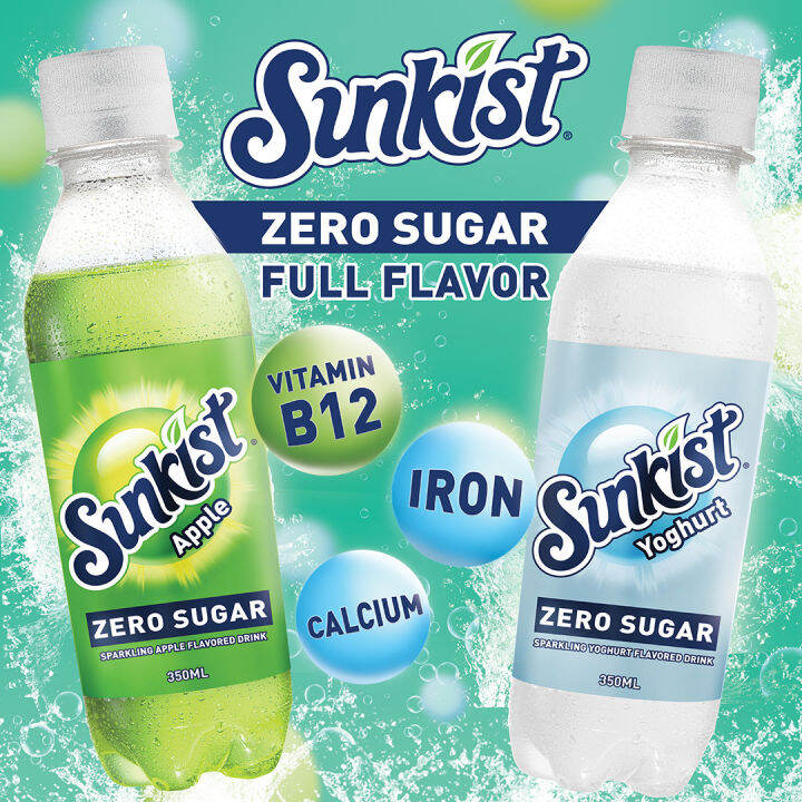 Sunkist Zero Sugar Carbonated Drink 350ml | Lazada PH