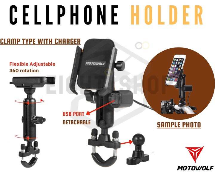 8D Honda PCX 150 l V3 Original Motowolf Motorcycle CP HOLDER l CLAMP ...