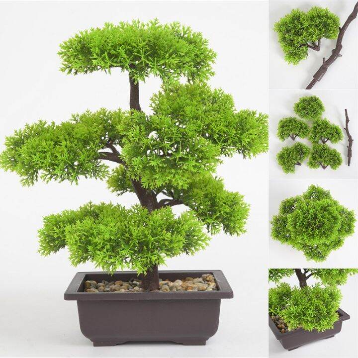 Tanaman pot Bonsai buatan Mini pohon pinus dekorasi kantor rumah ucapan ...