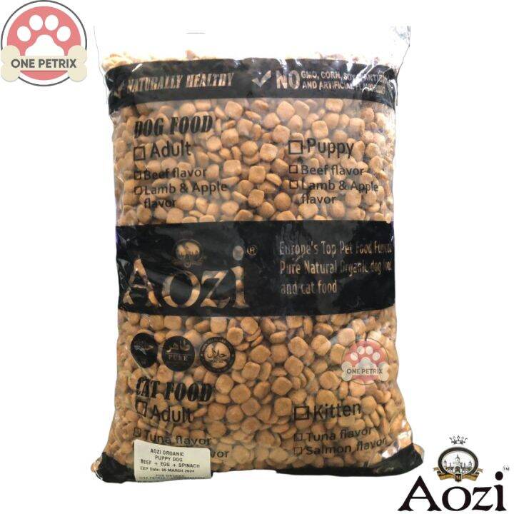Aozi Organic Puppy Dog Food Beef Egg and Spinach Flavor- 1KG | Lazada PH