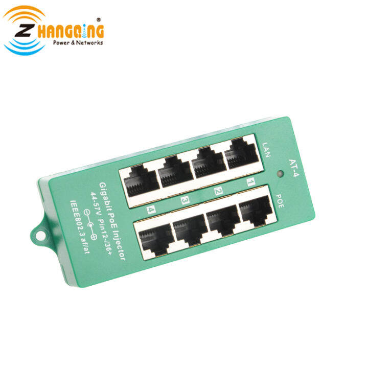 4 Port Gigabit PoE Patch Panel, Active PoE Injector For WiFi Access ...