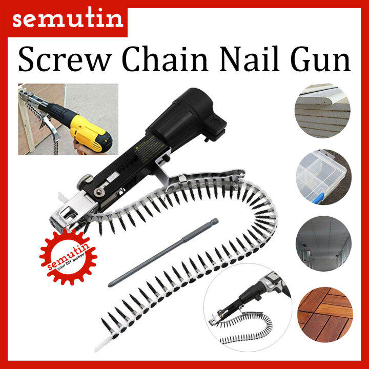 Screw Chain Nail Gun / Tembakan Skrup Otomatis / Sekrup Adapter Adaptor ...