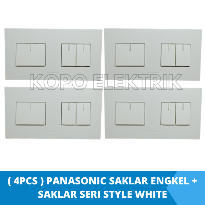 (isi 4) Panasonic Saklar Seri + Saklar Engkel Besar Style White Tanam ...