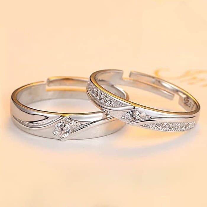 Cincin Kawin Couple, Perak, Palladium, Tunangan, Nikah, Pasangan 64 ...