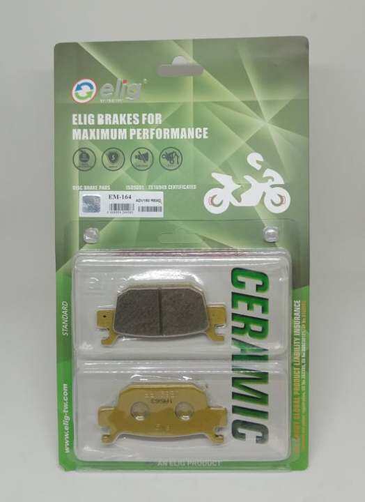 ELIG HONDA ADV 150 160 / PCX 160 CERAMIC STANDARD BRAKE PAD (REAR ...