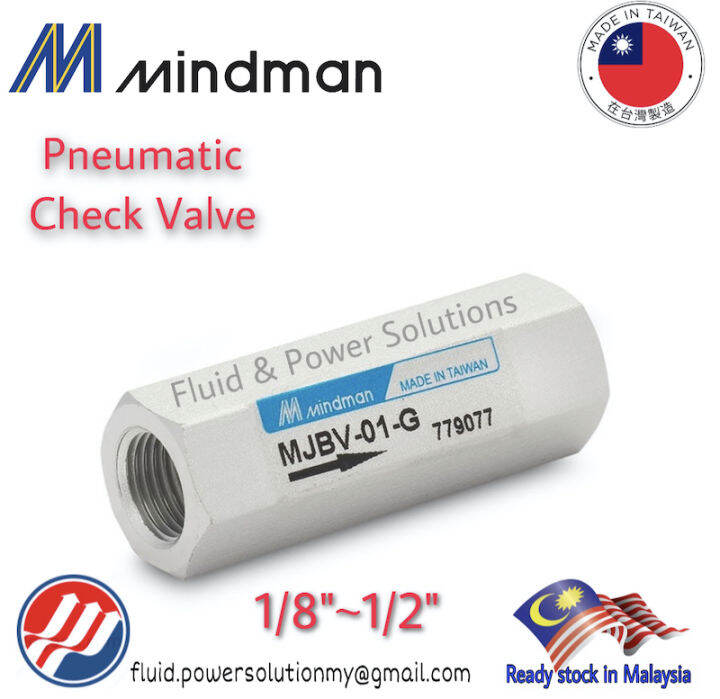 Mindman MJBV Pneumatic Check Valve "Made in Taiwan" 1 Way Direction ...