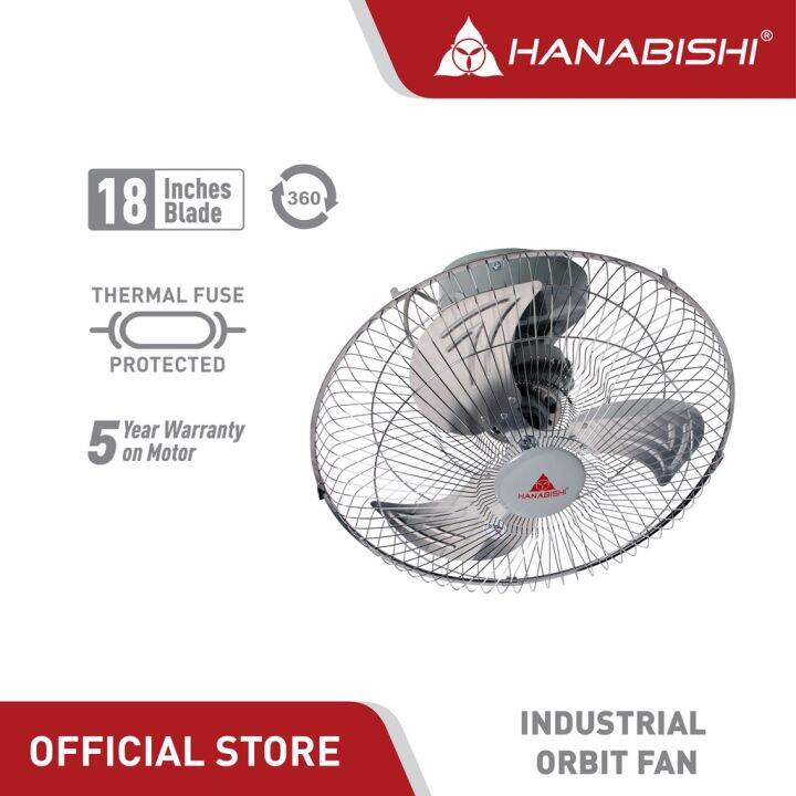 Hanabishi Ceiling Fan Orbit Fan 18 inches-Industrial Type Chrome Plated ...