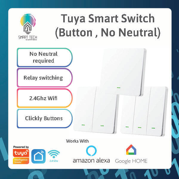 (Local Stock) Smart Switch / Tuya Switch / No Neutral Version ...