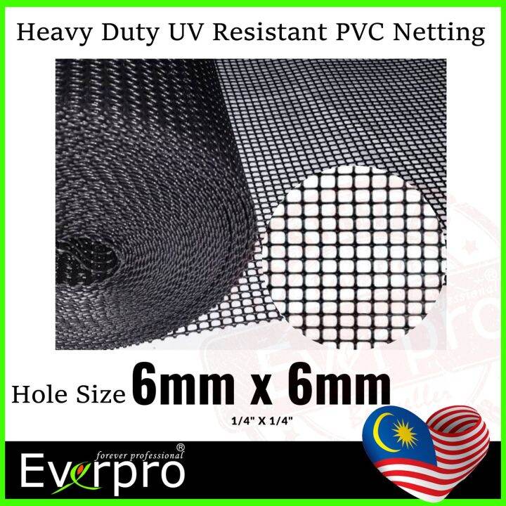 Heavy Duty UV Resistant PVC Garden Pvc Netting Hole 6mm x 6mm Square ...