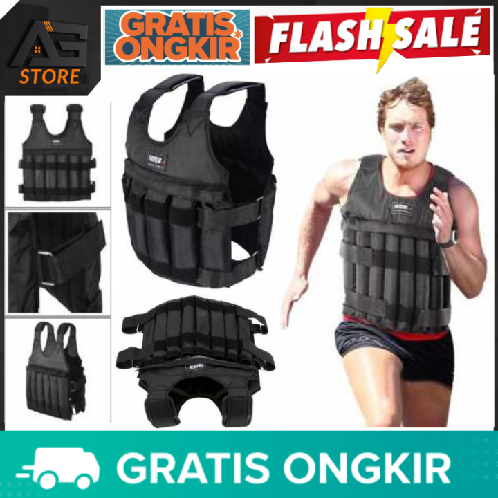 (BERKUALITAS) Rompi Pemberat Latihan Lari Weighted Vest Beban 20kg ...