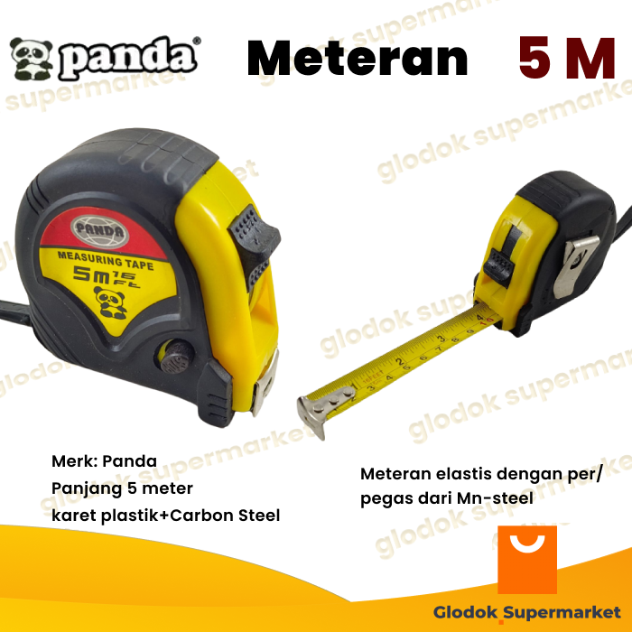 Meteran 5m Roll Meter 5 Meter Gulungan Meteran Panda Measuring Tape | Lazada Indonesia