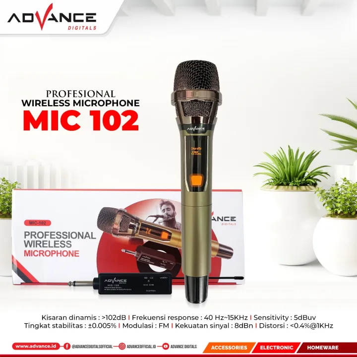 Mic wireless single 102 Mic Profesional Wireless Microphone | Lazada ...