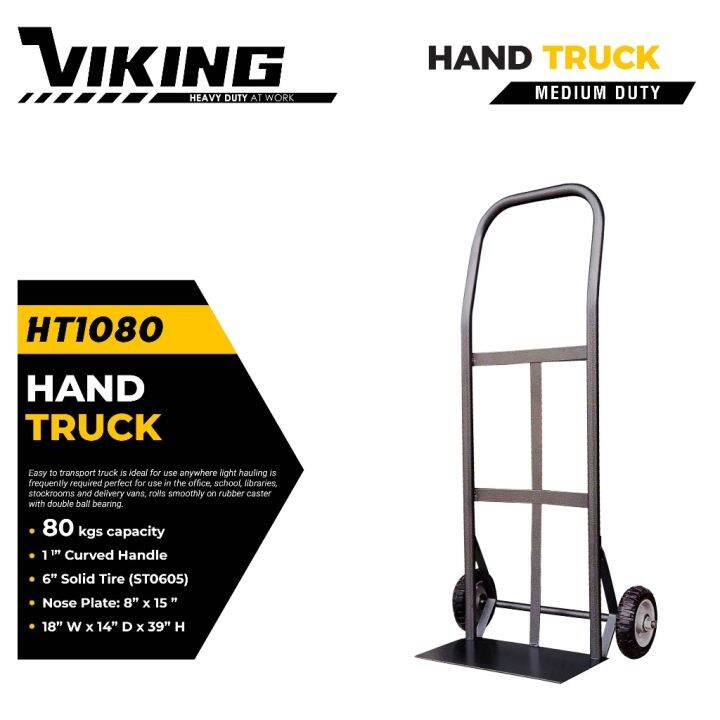 VIKING HEAVY DUTY HAND TRUCK Curved Handle 180KG Grocery Water Push ...