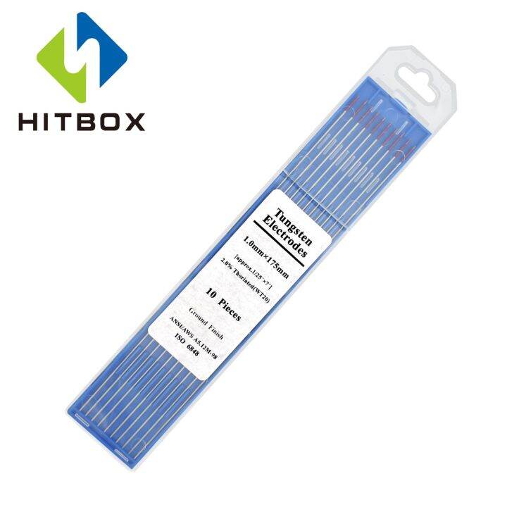 HITBOX 10 ชิ้นอิเล็กโทรดทังสเตน WT20 ลวดเชื่อม TIG 2.4 มม. X 175 มม. สี ...