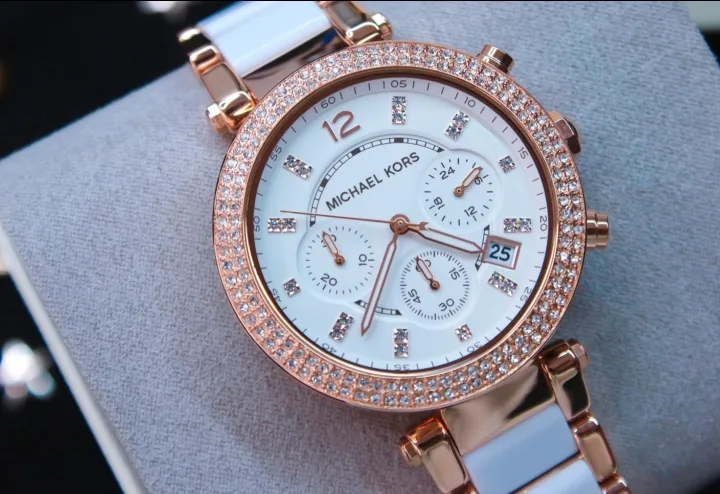 Original Michael Kors MK5774 Women's Parker Rose Gold-Tone Watch With 1 ...