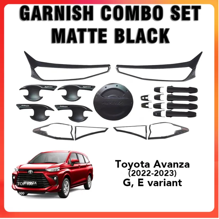 Toyota Avanza 2022-2023 Garnish Combo set cover Matte Black for E, G variant | Lazada PH