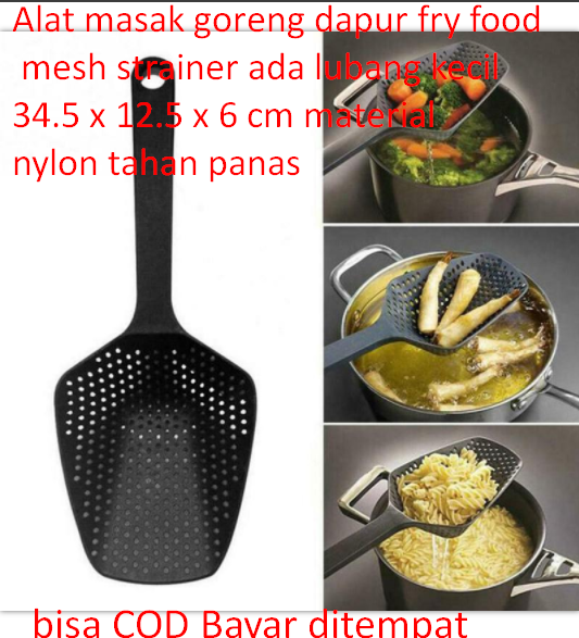 Alat masak goreng dapur fry food mesh strainer ada lubang kecil 34.5 x ...