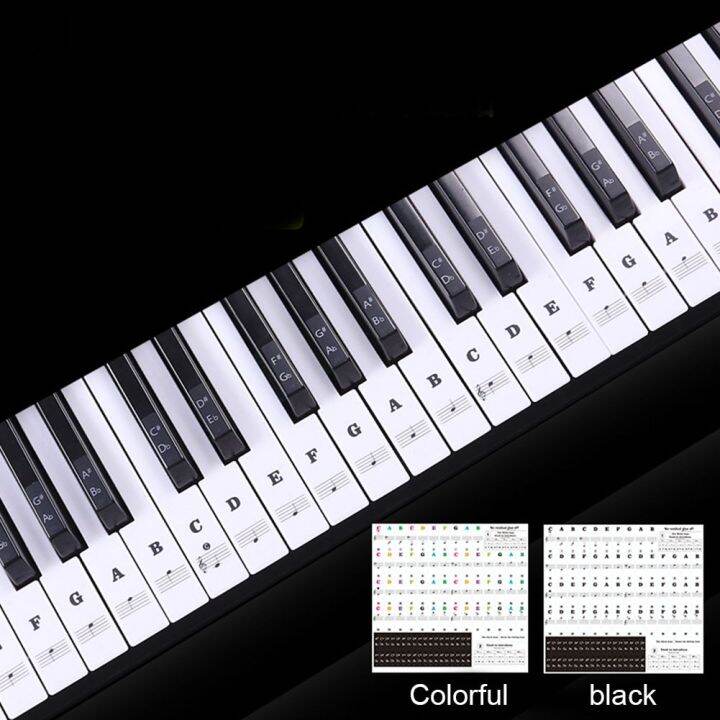 Piano Keyboard PVC Sticker Stave Note Biginners Music Decal 54 61 88 ...