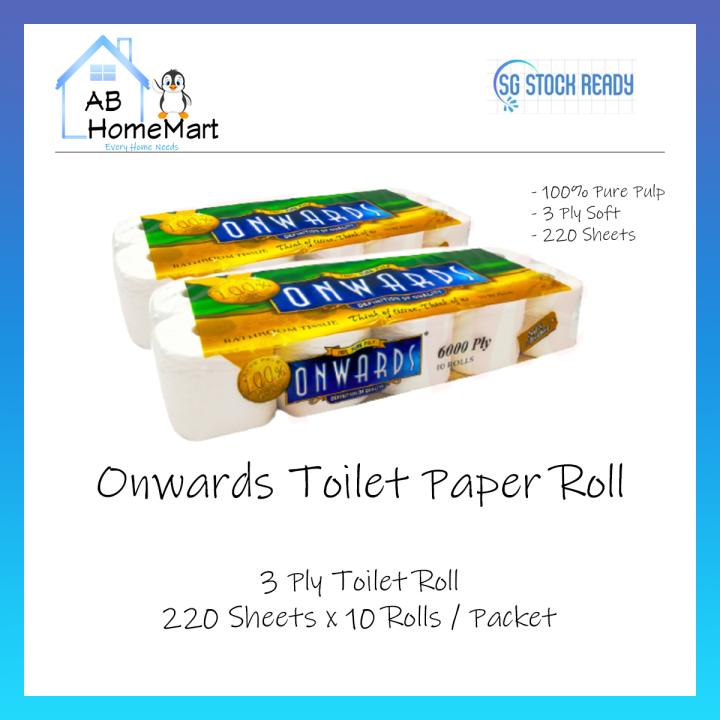 💯 [SG STOCK] Onwards Toilet Roll | Toilet paper roll | 3ply | 220sheets ...