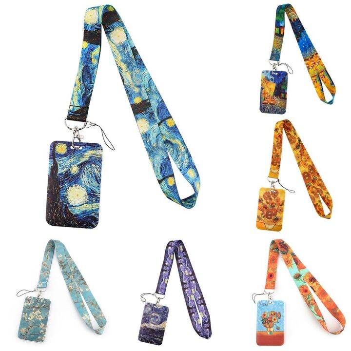 【Ready Stock/COD】Fashion Neck Straps Van Gogh Keys Chain Art Lanyard ...