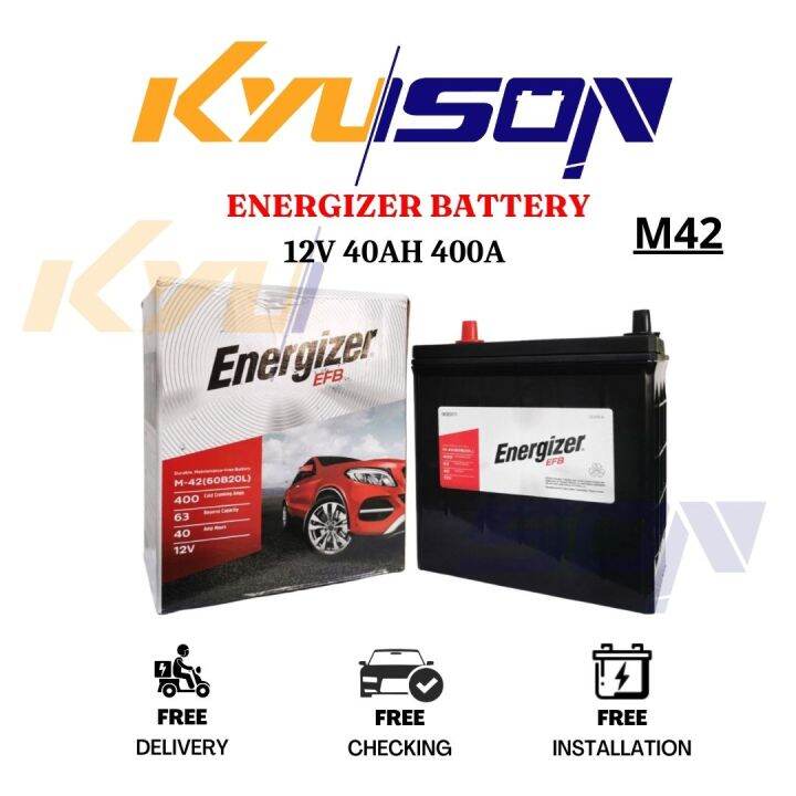 Energizer M42 / M42R 60B20L - 12V 40AH 400A Start & Stop Engine (Idle Stop) Car Battery Bateri ...