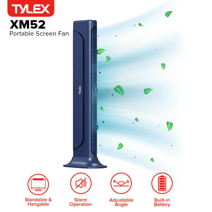 TYLEX XM52 Portable Screen Fan with Standable and Hangable Silent ...