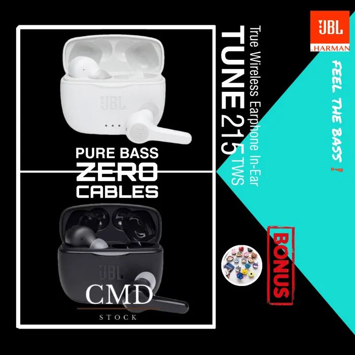 HEADSET BLUETOOTH JBL TUNE 215 TWS TRUE WIRELESS EARPHONE EARBUDS B | Lazada Indonesia