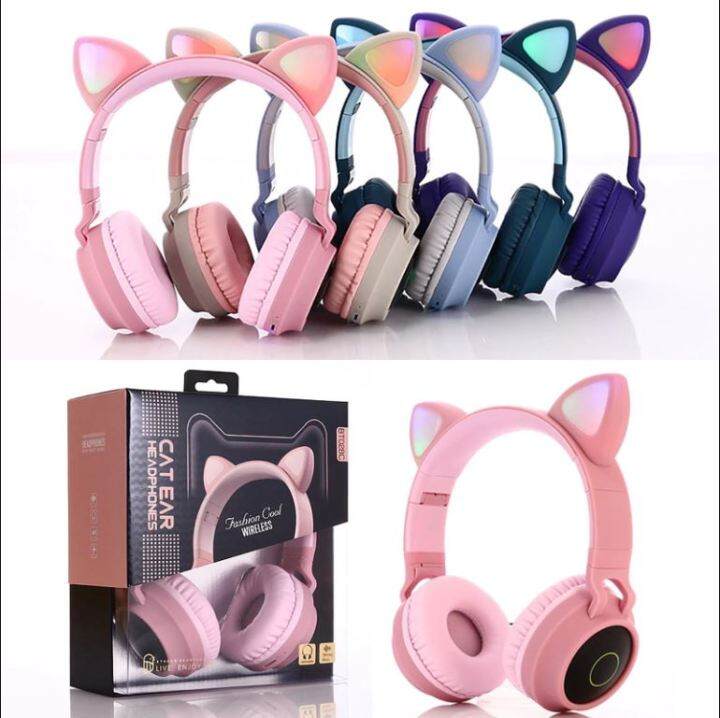 Headphone Gaming Bluetooth Cat Ear Earphone Lucu Anak Laki-laki dan ...