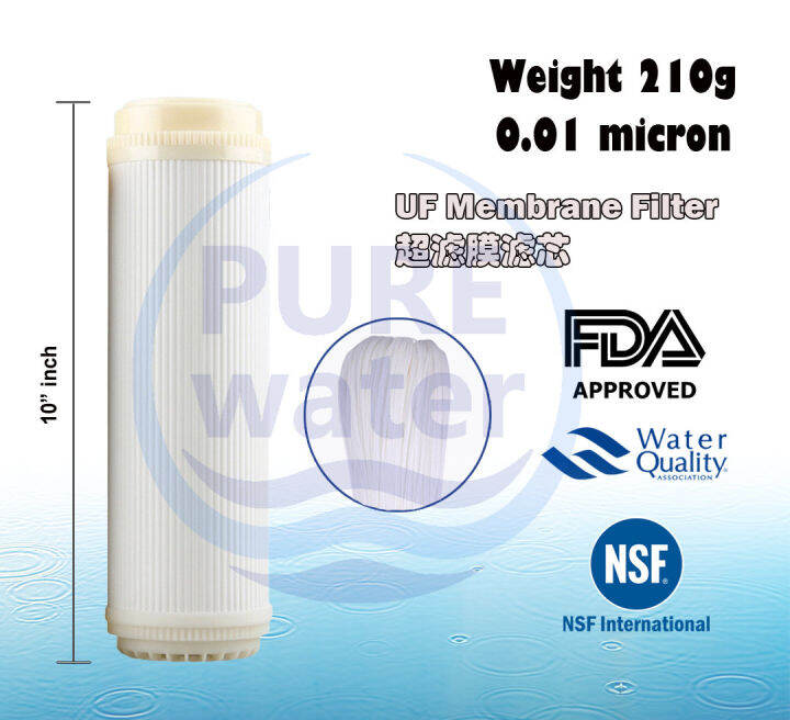 10" Uf Membrane Filter 0.01 Micron Membrane Water Filter Cartridge | Lazada