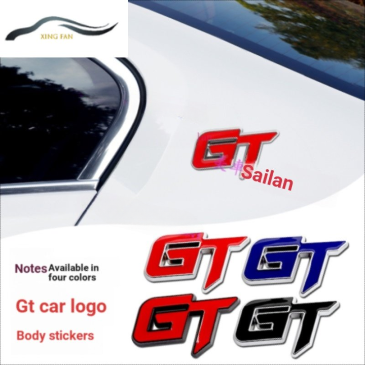 XINFAN GT Car Logo Sticker Three-Dimensional GT Sticker Metal Modified ...
