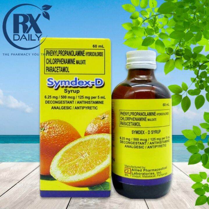 Symdex-D Decongestant/ Antihistamine/ Analgesic/ Antipyretic Syrup 60ml ...