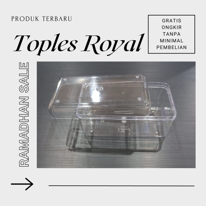Toples Royal ukuran 350ml persegi panjang transparan | Lazada Indonesia