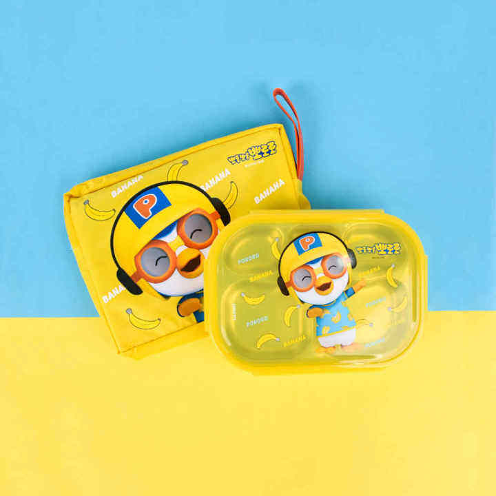 Lil Pang Pororo Banana Cha Cha Safe Double Stainless Plate Set | Lazada ...