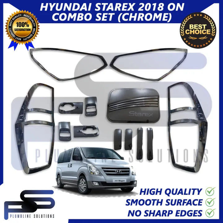 Hyundai Starex 2018 2019 2020 2021 Black / Chrome Combo Garnish Set ...