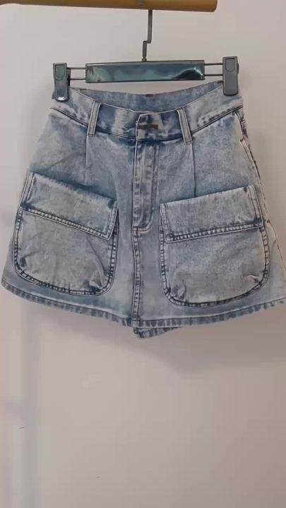 IM23 ฤดูใบไม้ผลิและฤดูร้อนแบรนด์ดีไซเนอร์ใหม่ชุดทำงานเอวสูงกระเป๋าใหญ่ ...