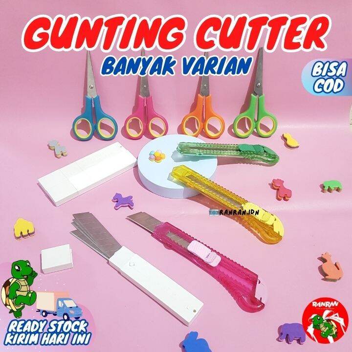 Gunting Kertas Warna/ Cutter L-150 Warna/ Refill Cutter / ATK / Tempat ...