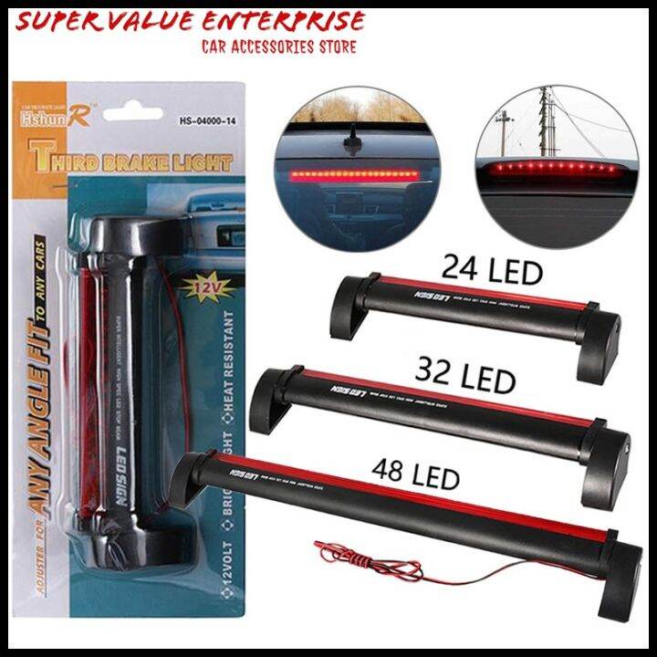12v Universal Car Red 24/32/48 LED Third Brake Light Bar Tail Stopping ...