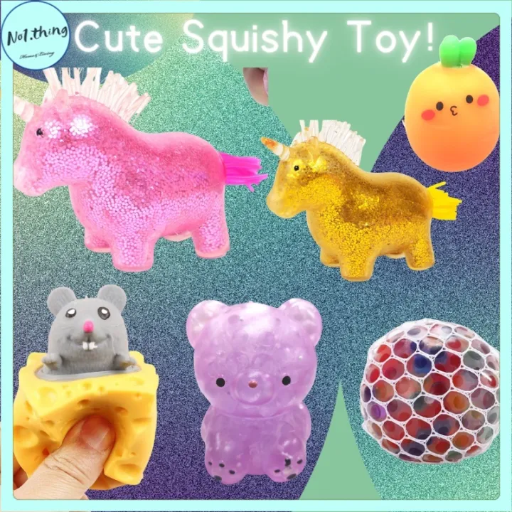 Cute Squishy Toy StrawberryBearUnicornCarrot Kawaii Mochi Squeeze Toys ...