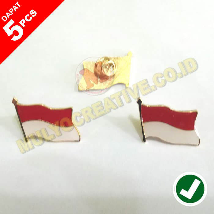 Pin Bendera Indonesia - Bros Emblem - Pin Kerah Bendera 2.3cm / 5pcs ...