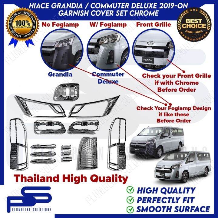 Toyota Hiace GL Grandia / Commuter Deluxe 2019 2020 2021 Chrome Garnish ...