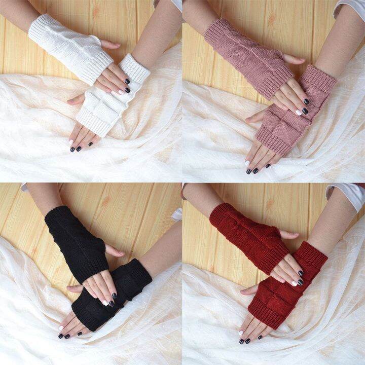 MAXG ผู้หญิง สุภาพสตรี ถุงมือและนวม ยางยืด ถุงมือไร้นิ้ว ถุงมือนิ้วโป้ง ถุงมือถักยาว ปลอกแขนอุ่น ...