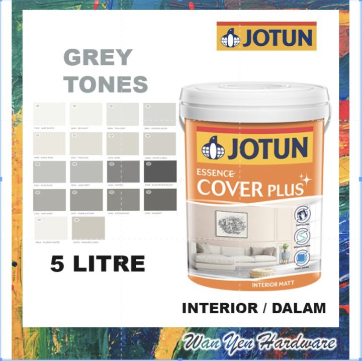 5 LITRES ( GREY TONES ) JOTUN ESSENCE COVER PLUS MATT ( INTERIOR/DALAM ) | Lazada