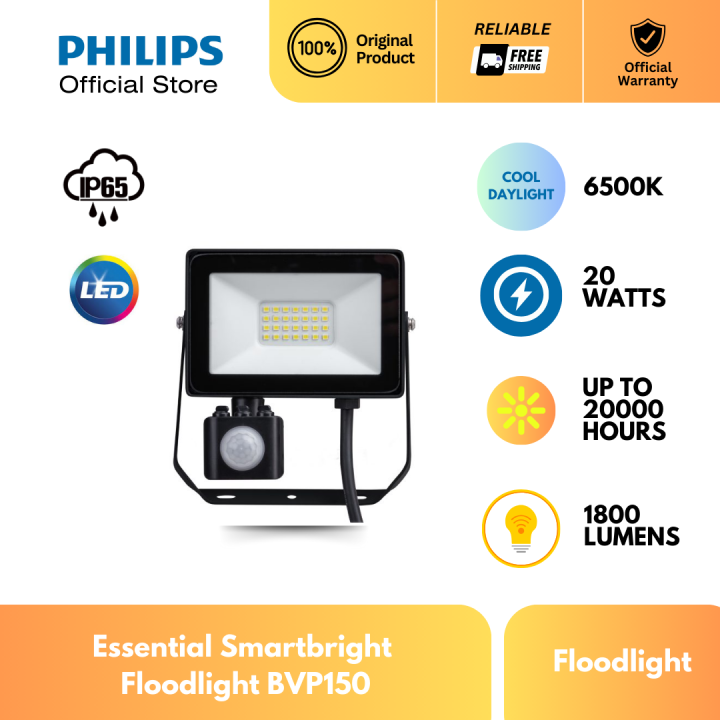Philips Essential Smartbright LED Security Floodlight BVP150 20 Watts Cool Daylight Energy ...