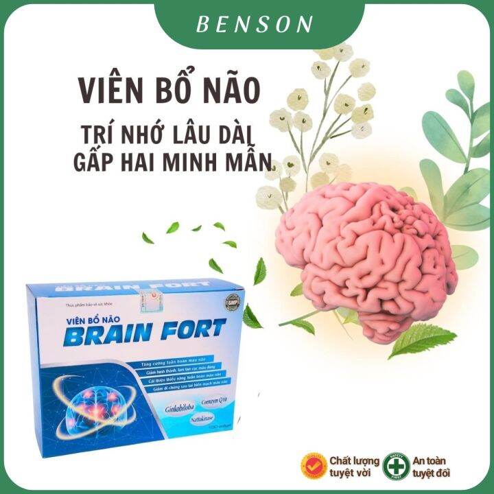 Viên bổ não BRAIN FORT (100 viên) giúp hoạt huyết, bổ não tăng cường ...