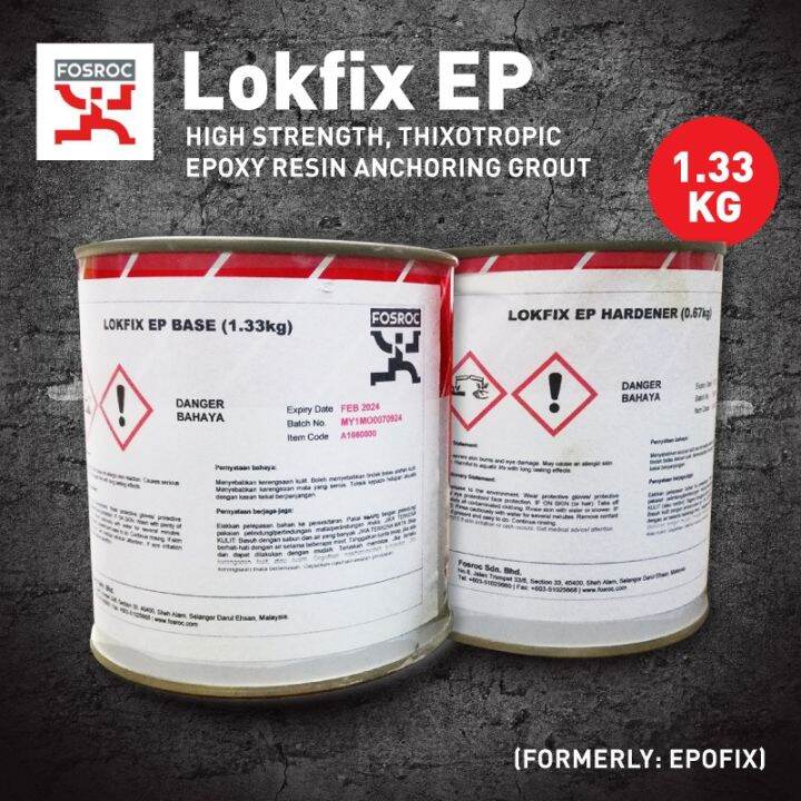 FOSROC 1.33KG Lokfix EP High Strength Thixotropic Epoxy Resin Anchoring ...