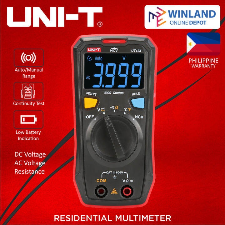 UNI-T by Winland UT123 Pocket-sized Residential Digital Multimeter ...