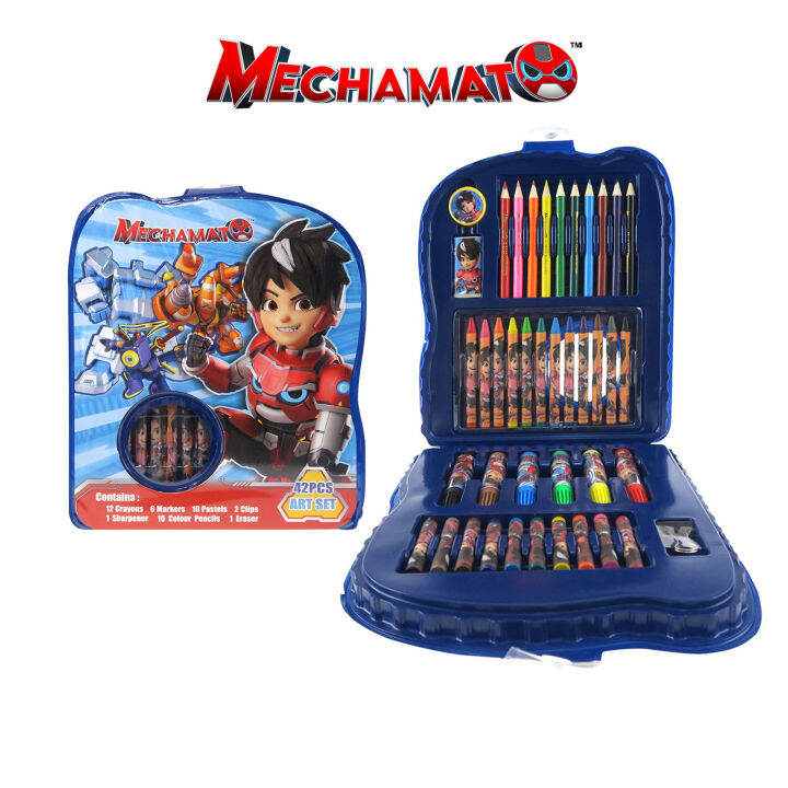🤖New! Mechamato Amato MechaBot 42Pcs Art Set / Set Seni / Warna with ...