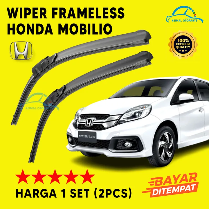 Wiper Mobilio Frameless 1 Set Kiri dan Kanan / Karet Wiper Mobil Honda ...